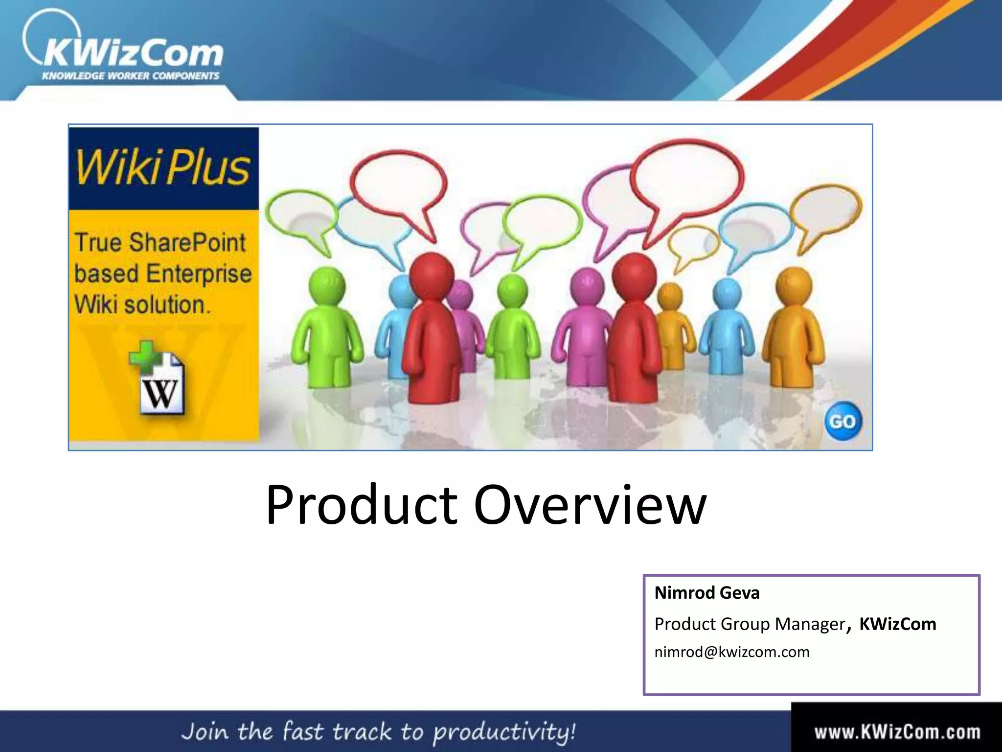 KWizCom sharepoint wiki plus - product overview | PPTX