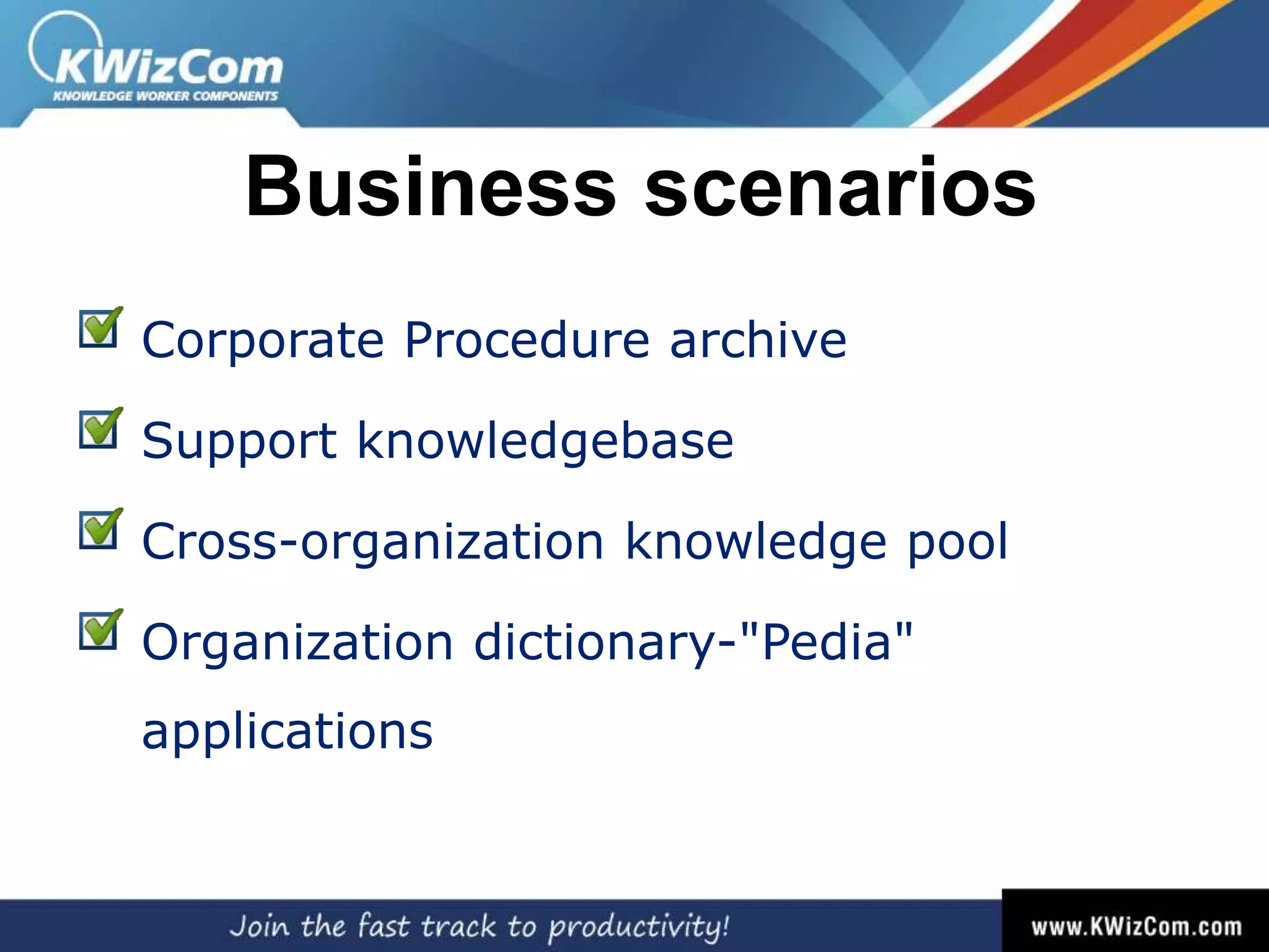 KWizCom sharepoint wiki plus - product overview | PPTX