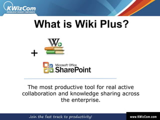 KWizCom sharepoint wiki plus - product overview | PPTX