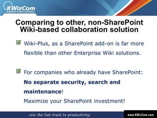 KWizCom sharepoint wiki plus - product overview | PPTX