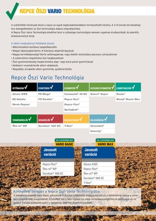 Kwizda Repce 2015 Őszi Vario Technológia | PDF