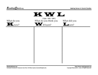 KWL Chart | PDF