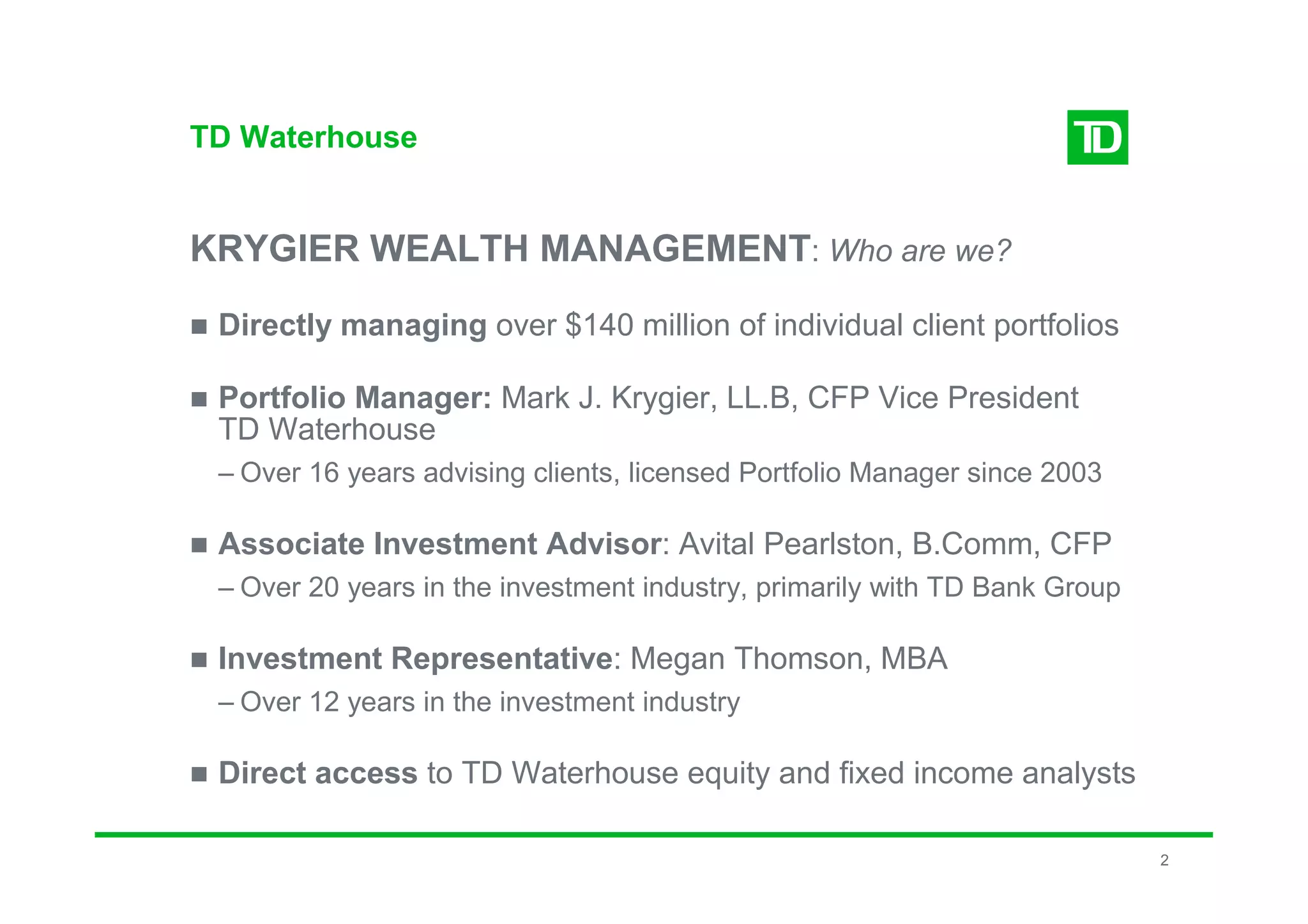 Krygier Wealth Management 0313 | PPT