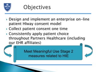 MeHI Mass HIway Consent: Operationalizing Opt-in Webinar Sept 2014 | PPTX