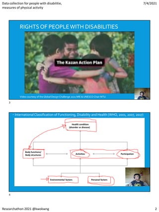 Data Collection for people with disabilities, measures of physical ...
