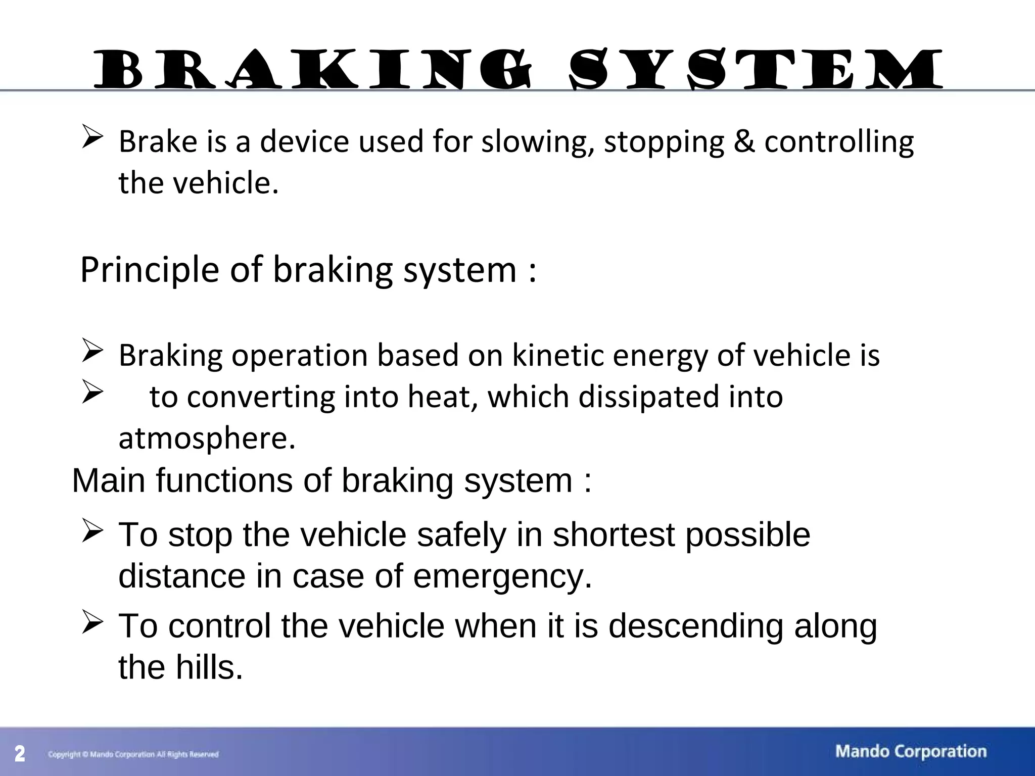 BRAKING SYSTEM | PPT