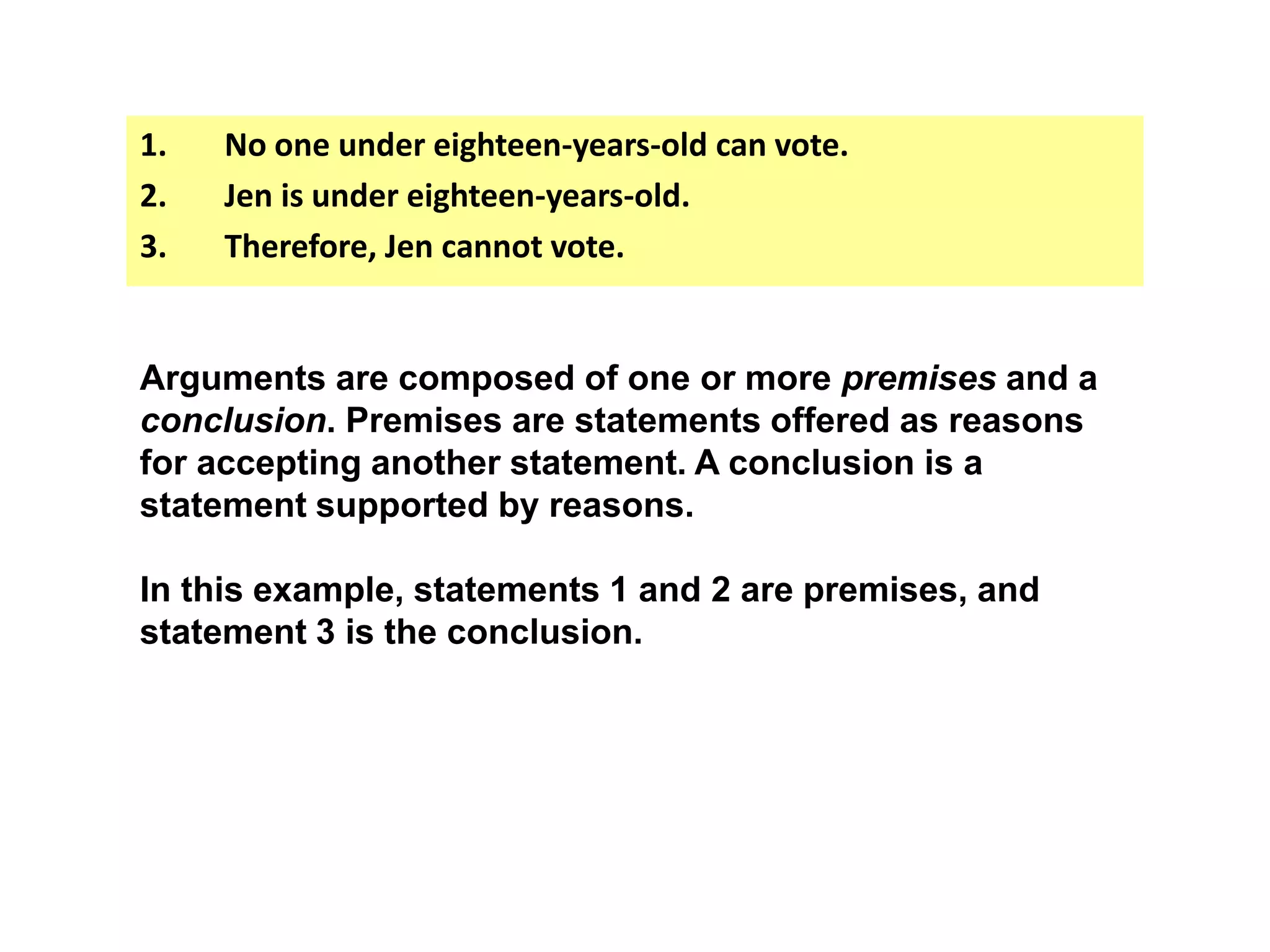 Introduction to argument elements | PPTX