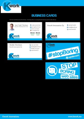 Visual Guidelines - Example from Kwork Innovations | PDF | Web Design ...