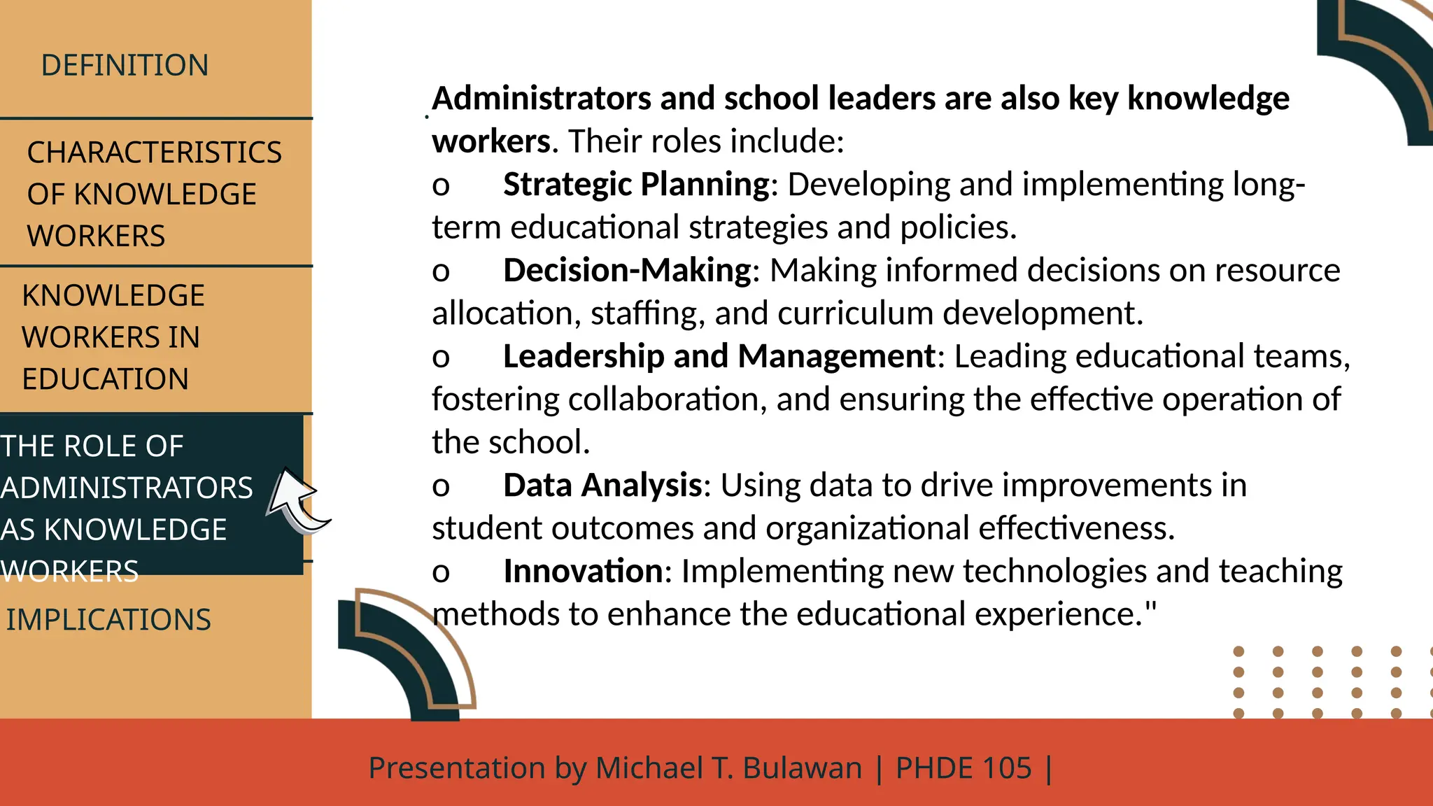 KNOWLEDGE WORKER THEORY . teacher , student, and headteachers | PPTX