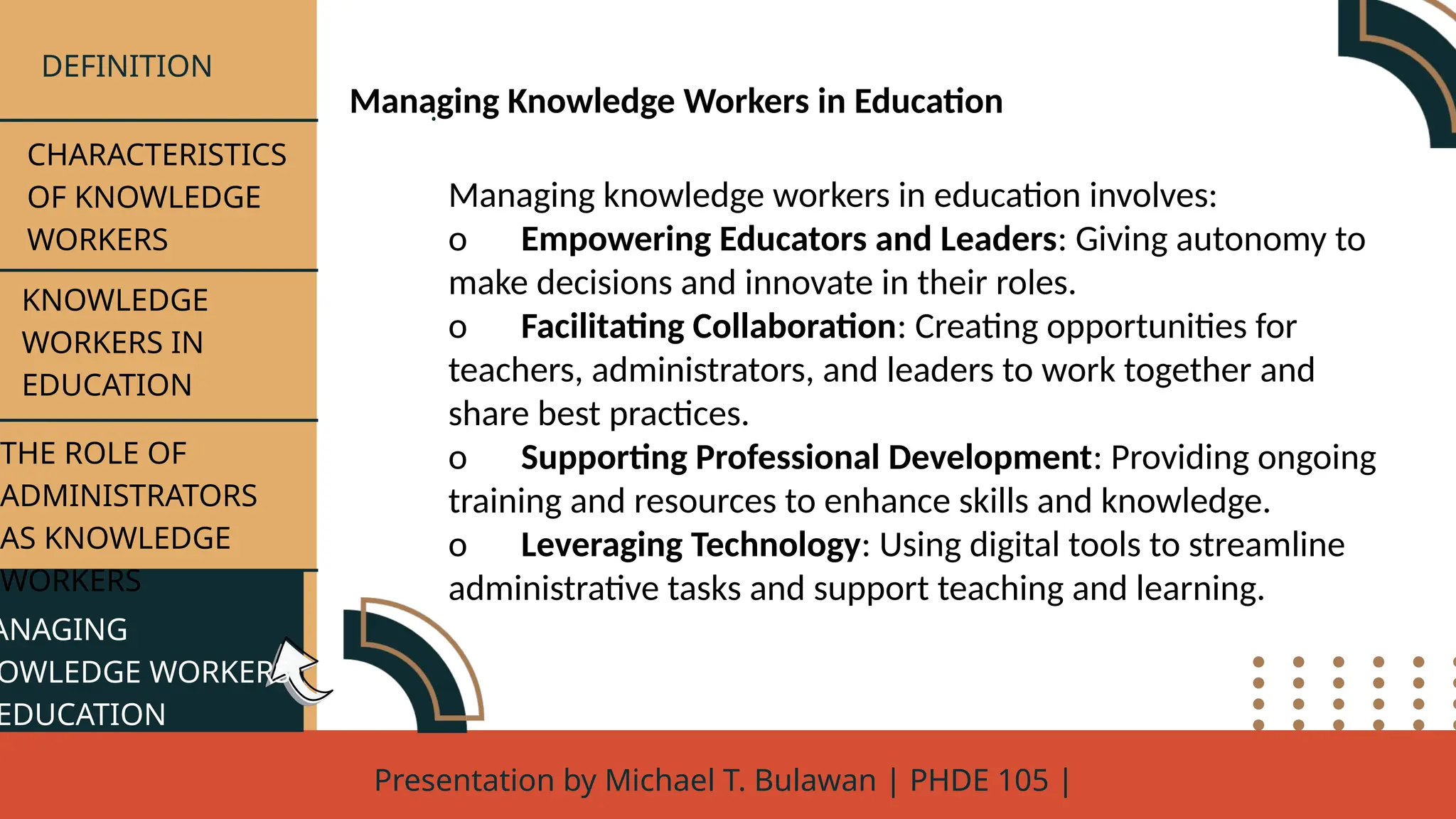 KNOWLEDGE WORKER THEORY . teacher , student, and headteachers | PPTX