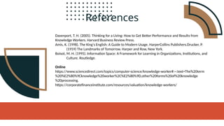 KNOWLEDGE WORKER THEORY . teacher , student, and headteachers | PPTX