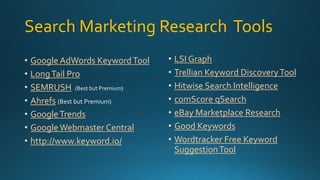 KEYWORD RESEARCH & SEO | PPTX
