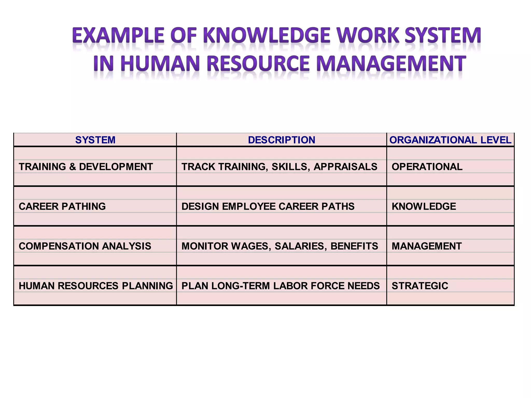 Knowledge Work System | PPTX