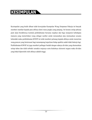 Kumpulan Wang Simpanan Pekerja (KWSP) | DOCX