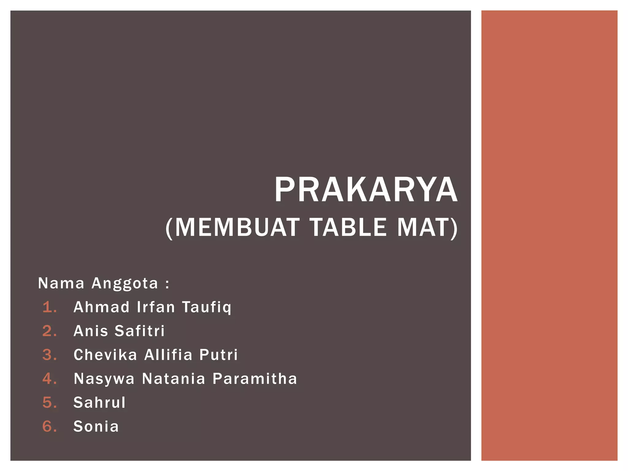 How to make Table Mat | PPT