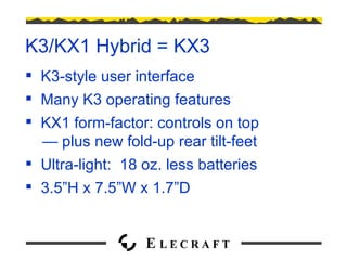 Download Elecraft KX3 specifications | PPT