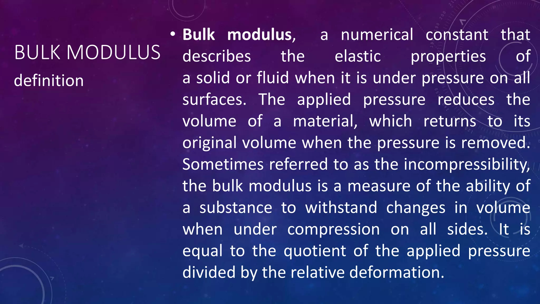 The bulk modulus explained | PPTX