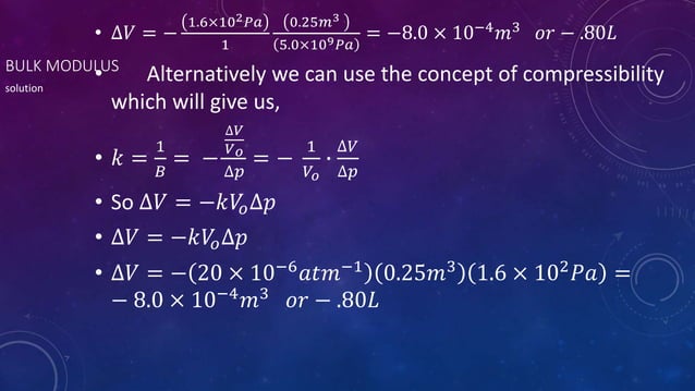 The bulk modulus explained | PPTX