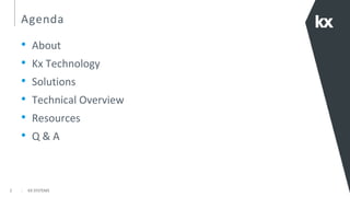 "Introduction to Kx Technology", James Corcoran, Head of Engineering ...