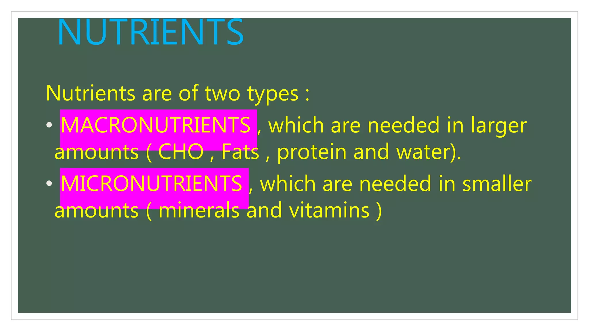 Nutrients and nutritional requirements of children | PPTX