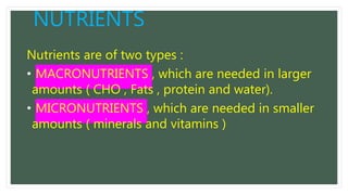 Nutrients and nutritional requirements of children | PPTX