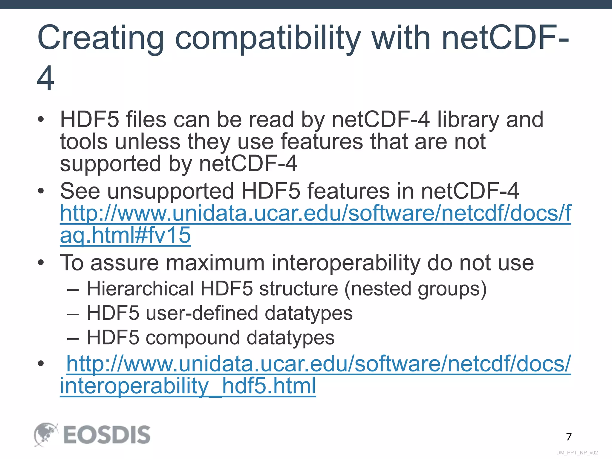 Moving form HDF4 to HDF5/netCDF-4 | PPT