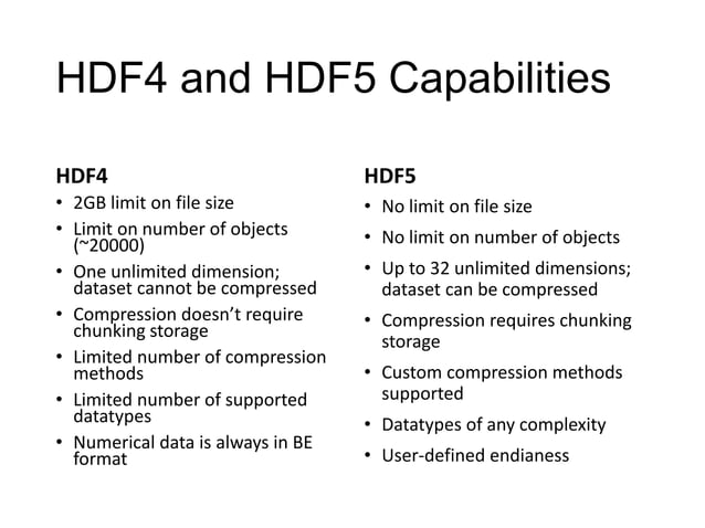 Moving form HDF4 to HDF5/netCDF-4 | PPT