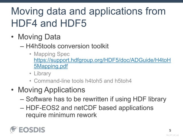 Moving form HDF4 to HDF5/netCDF-4 | PPTX | Databases | Computer ...