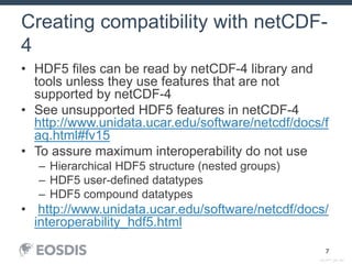 Moving form HDF4 to HDF5/netCDF-4 | PPTX | Databases | Computer Software and Applications
