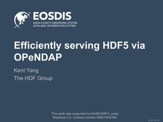 Efficiently serving HDF5 via OPeNDAP | PPT