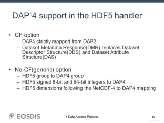 Efficiently serving HDF5 via OPeNDAP | PPT