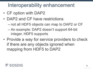 Efficiently serving HDF5 via OPeNDAP | PPT