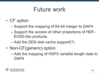 Efficiently serving HDF5 via OPeNDAP | PPT