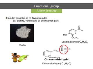 Functional groups and chemical reactions in food | PPTX