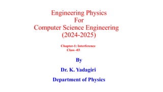 KY- Interference -02.pptx-NITW-Physics-1st sem | PPTX