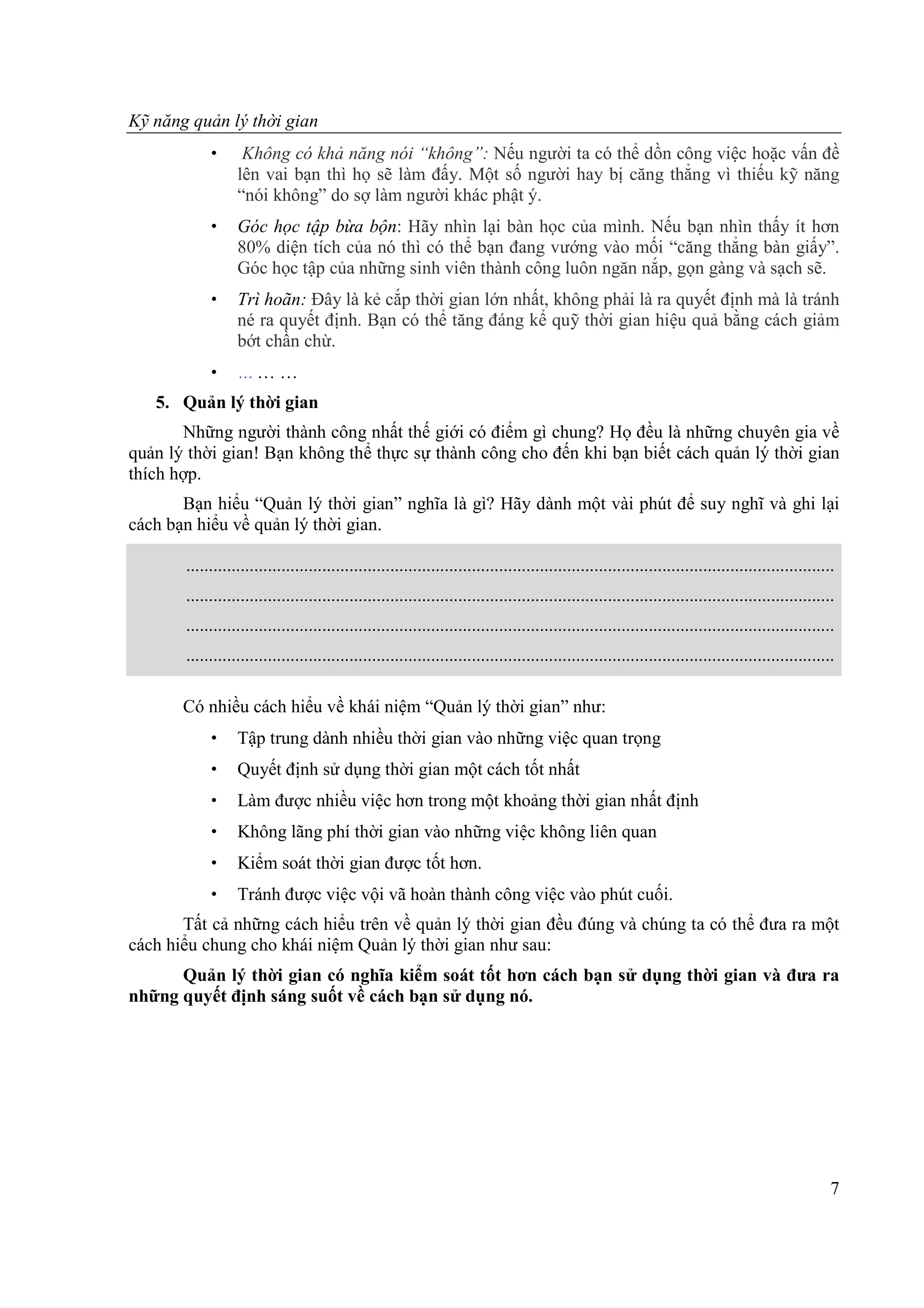 Ky Nang Quan Ly Thoi Gian | PDF