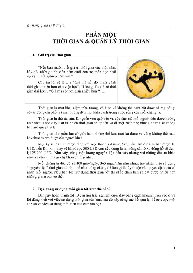 Ky Nang Quan Ly Thoi Gian | PDF