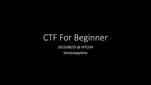 Ctf For Beginner | PPT