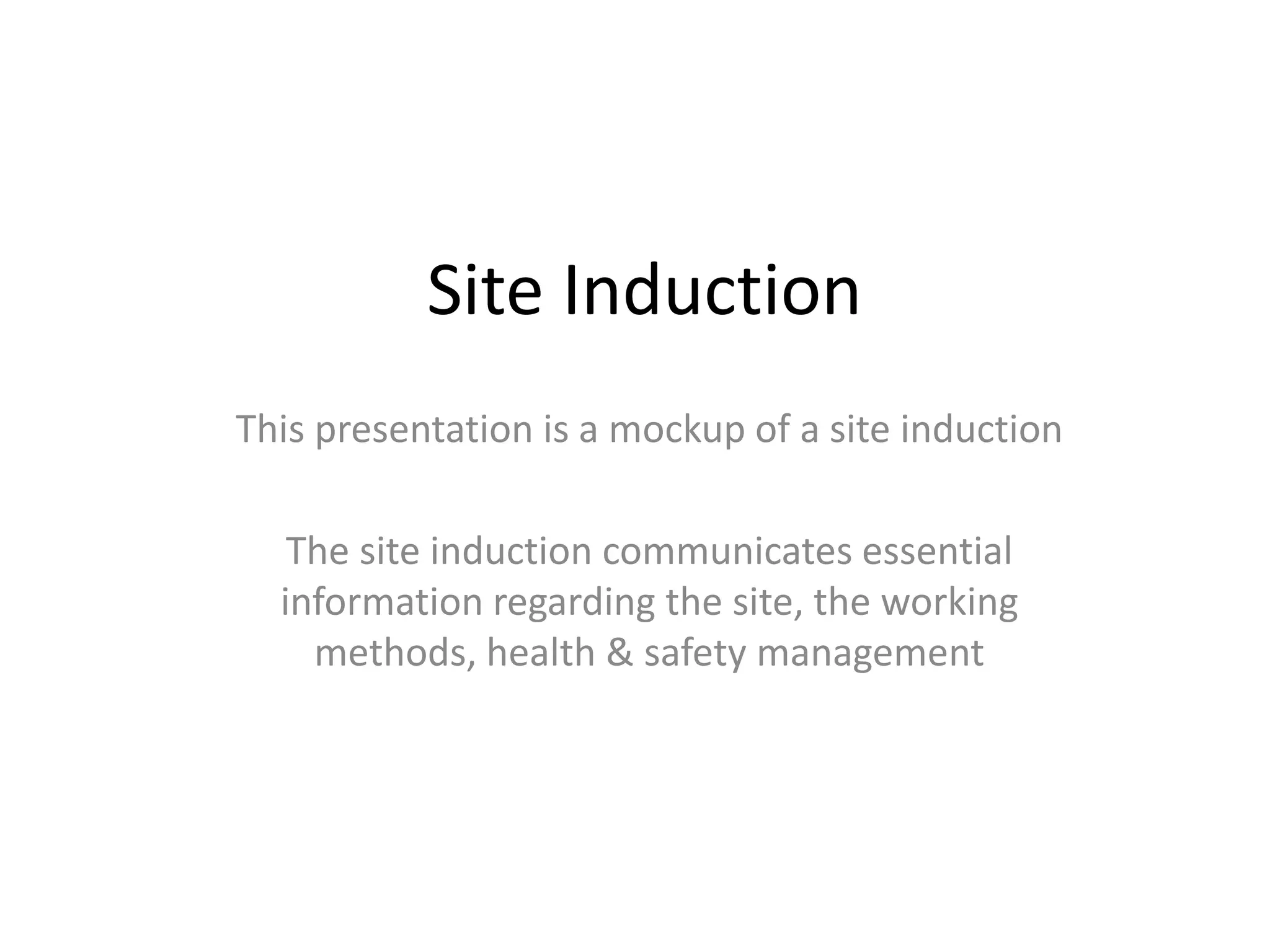 BOS Site Induction Example | PPTX