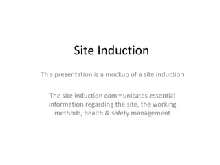 BOS Site Induction Example | PPTX