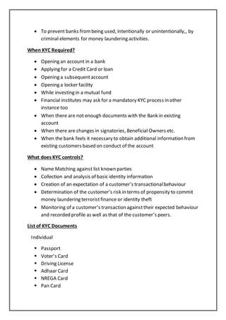 KYC Know Your Customer | DOCX