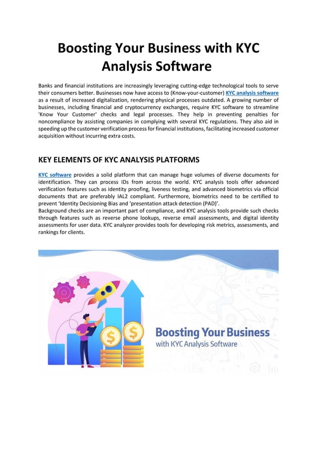 Boosting Your Business with KYC Analysis Software | ScoreMe Solutions | PDF