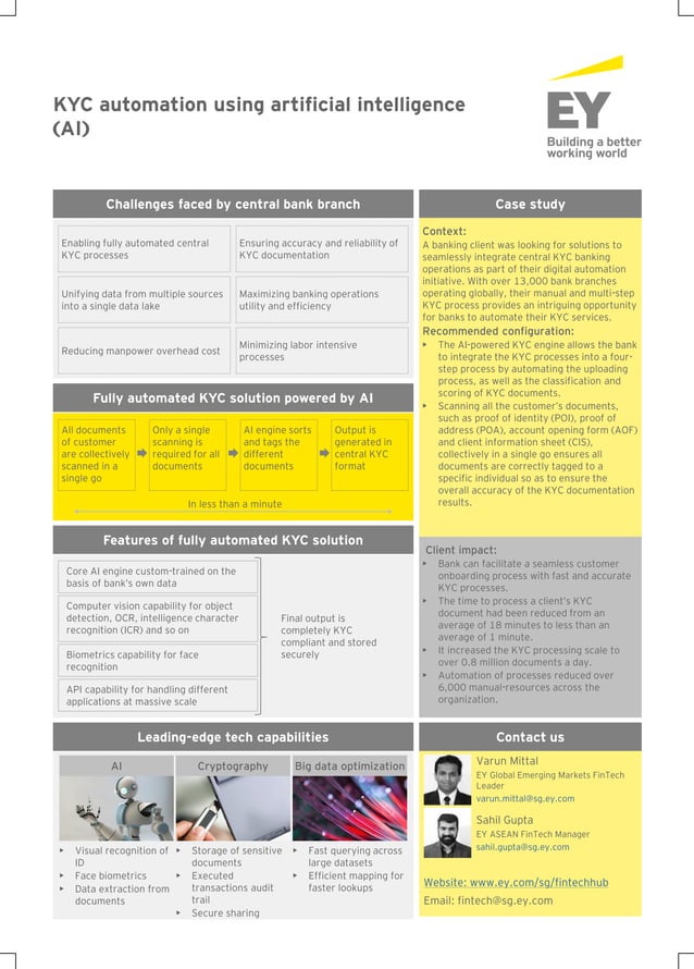 Kyc Automation Using Artificial Intelligence Ai Pdf Business