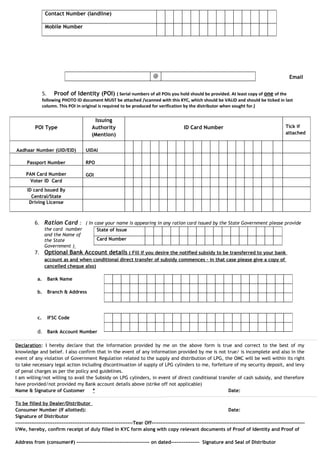 Kyc format new version ii_2 Indane Gas Connection | PDF