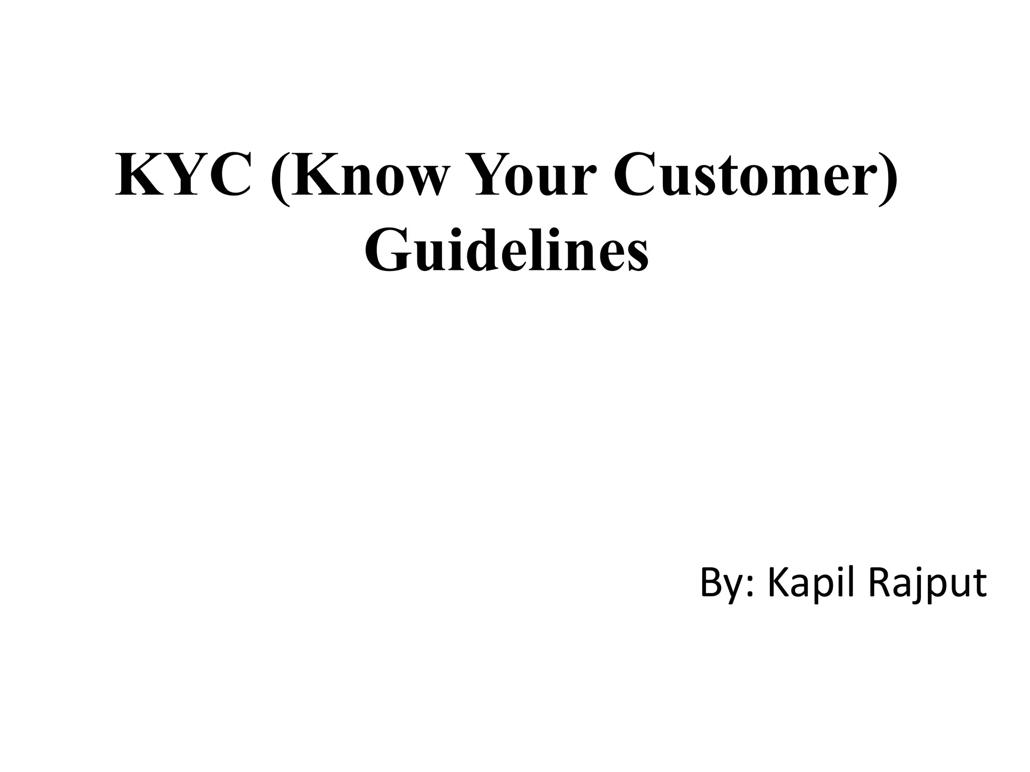 Kyc (know your customer) | PPTX