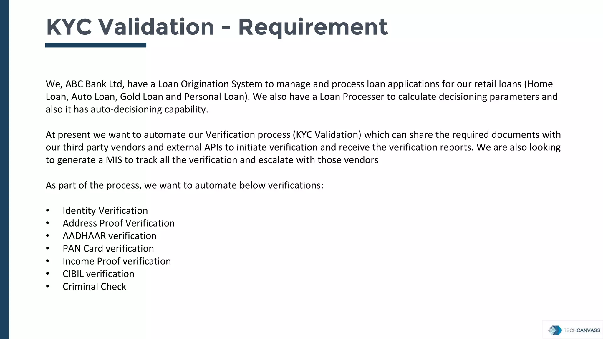 Kyc project techcanvas | PDF