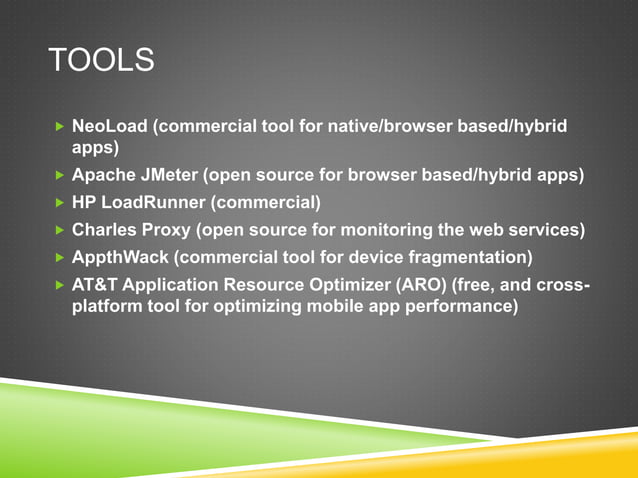 Mobile Performance Testing Pptx Operating Systems Computer Software And Applications