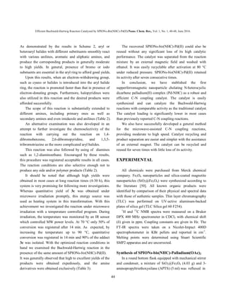 Efficient buchwald hartwig reaction catalyzed by spions-bis(NHC)-Pd(II) | PDF