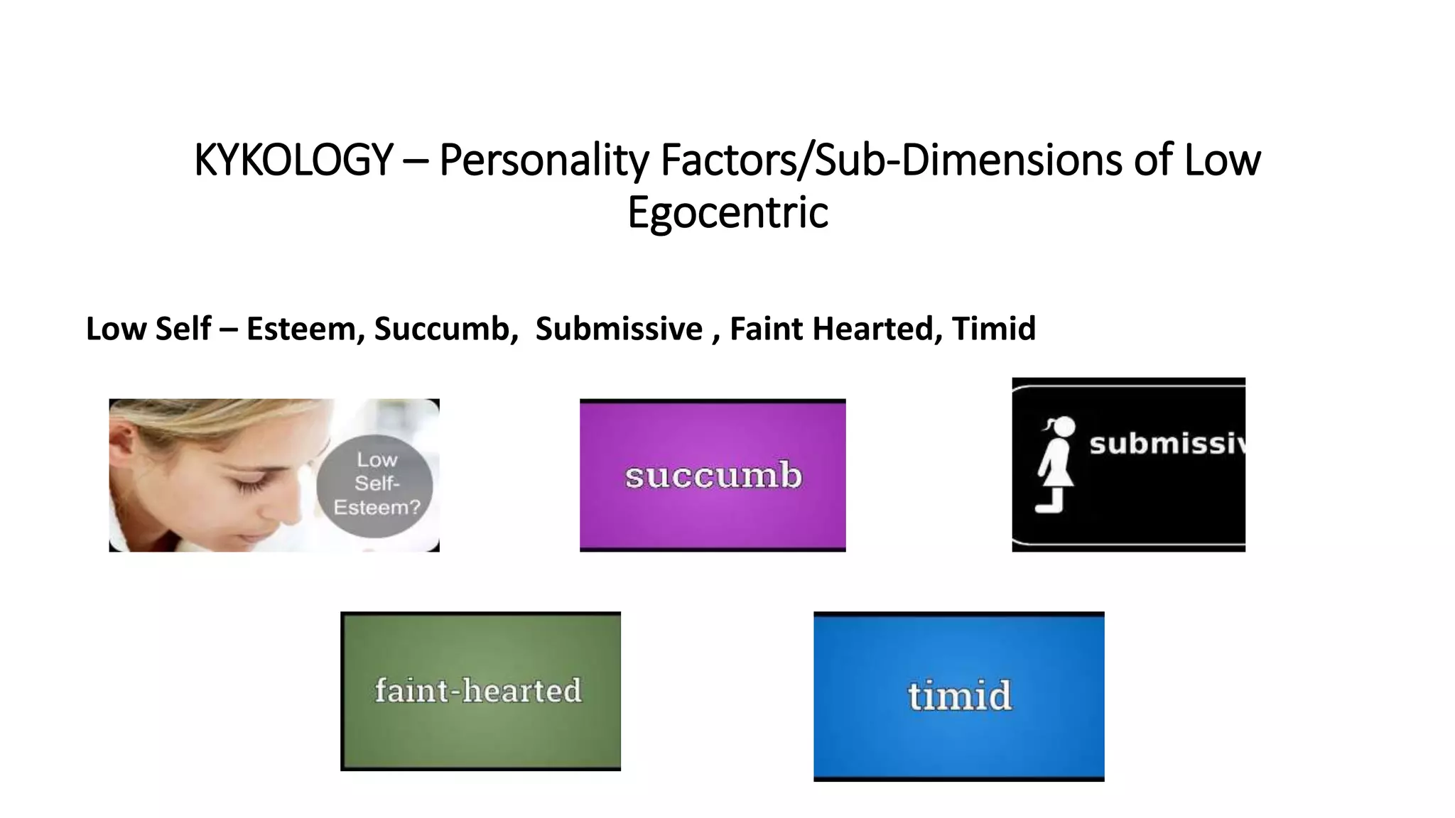 Kykology - Egocentric Dimension: Types and traits of the integrated ...