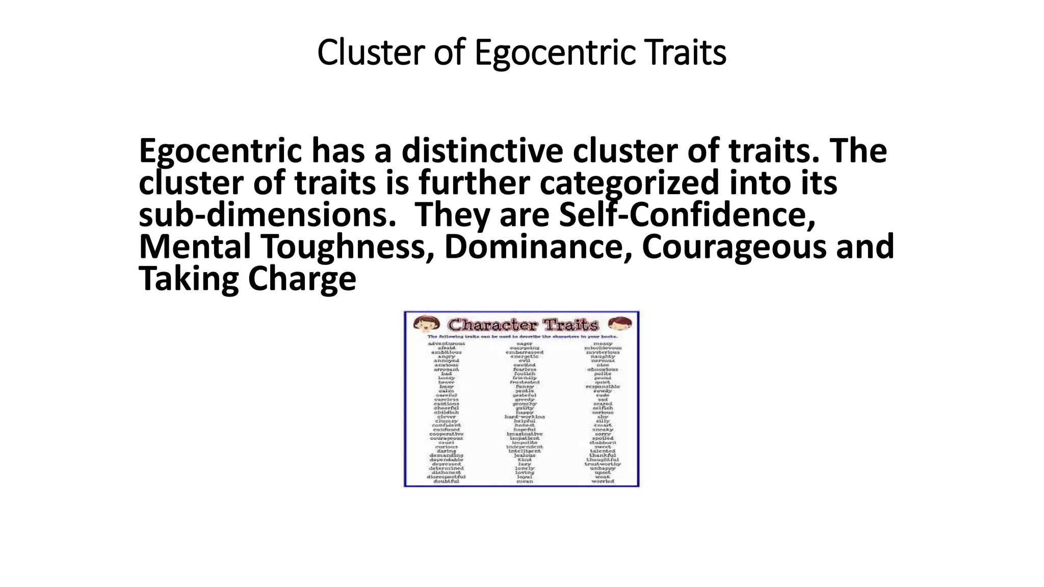 Kykology - Egocentric Dimension: Types and traits of the integrated ...